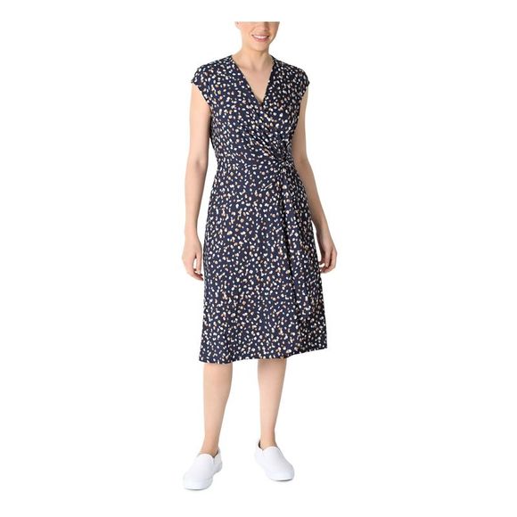 Robbie Bee | Dresses | Robbie Bee Womens Navy Draped Front Side Ring ...
